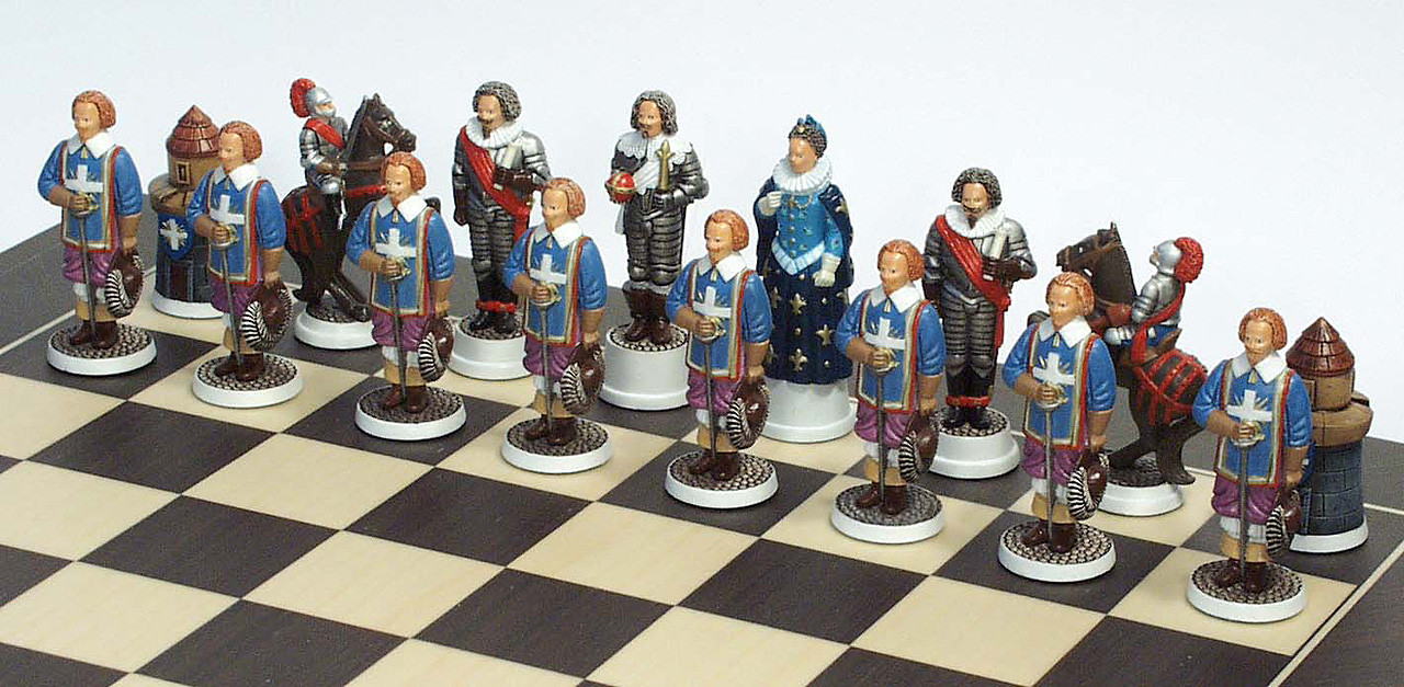 Three Musketeers Chess Set 54mm Scale Moulds: The King's side
