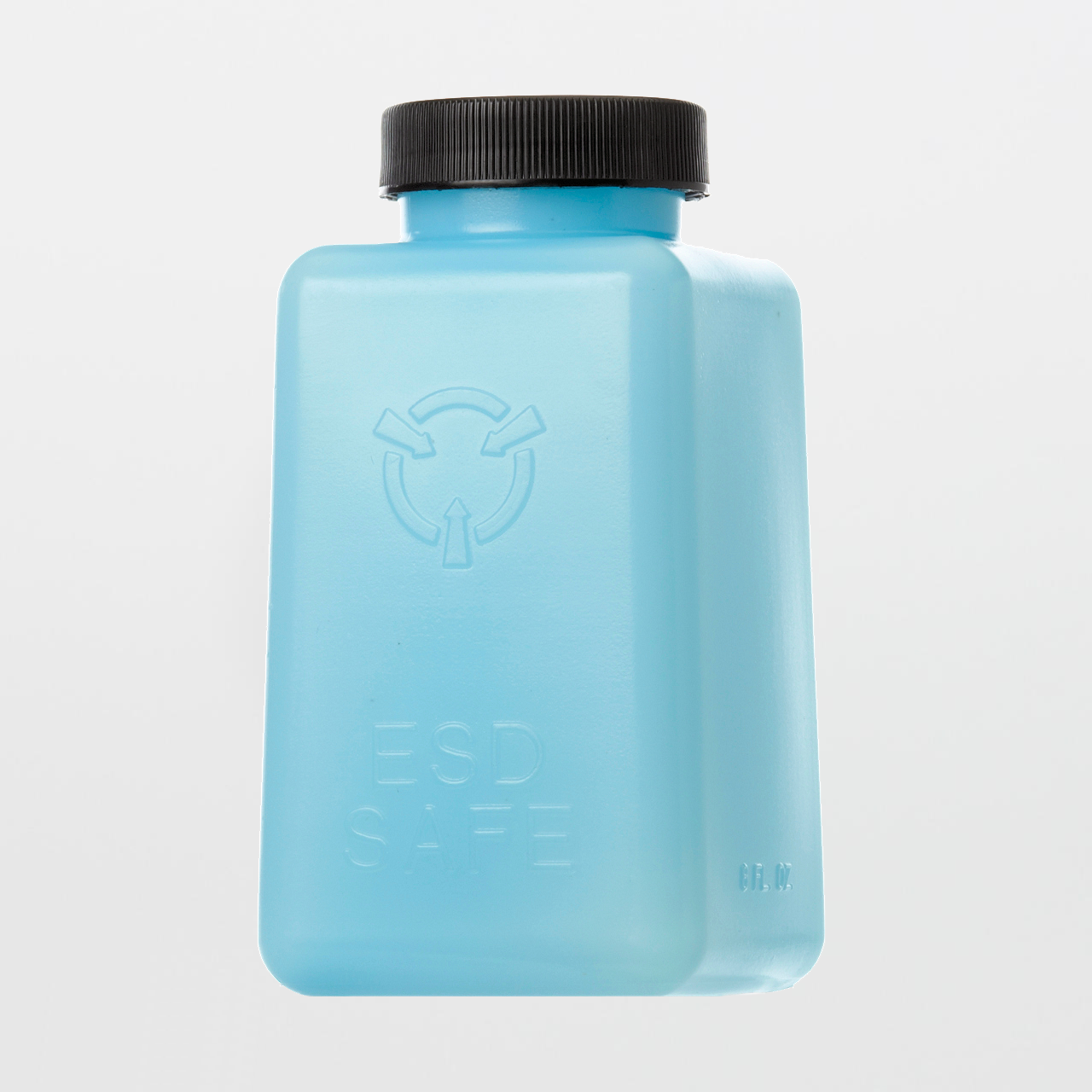8 oz. ESD-Safe Square Bottle with Lid - SOSCleanroom.com