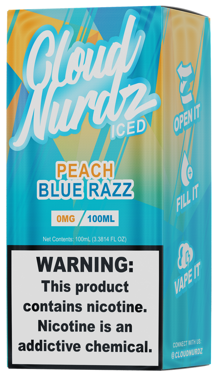 Peach Blue Razz Freeze - Cloud Nurdz eLiquid 100ml - Caterpillar Vapes