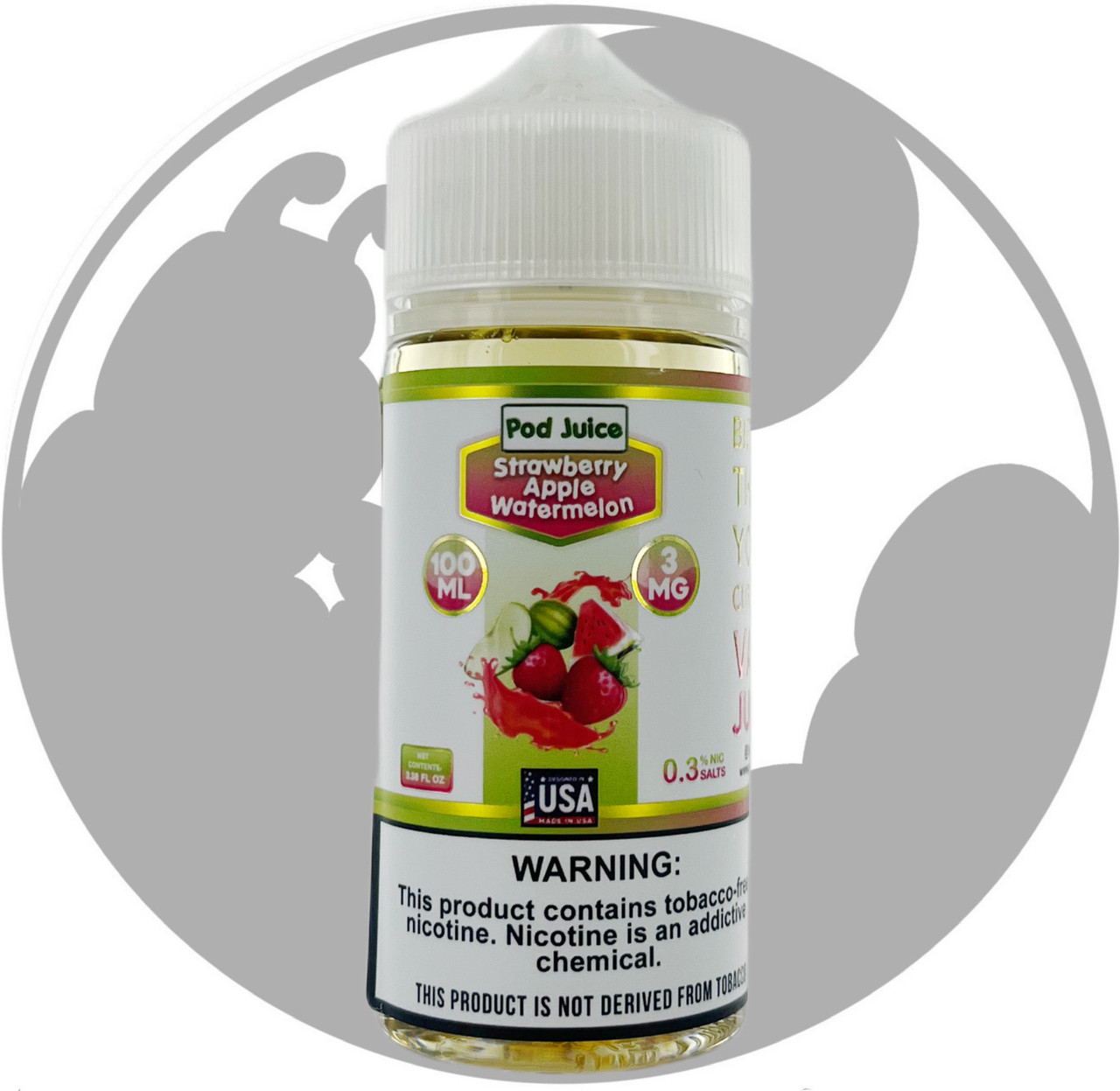 Apple Strawberry Watermelon - Pod Juice 100ml E-Liquid - Caterpillar Vapes