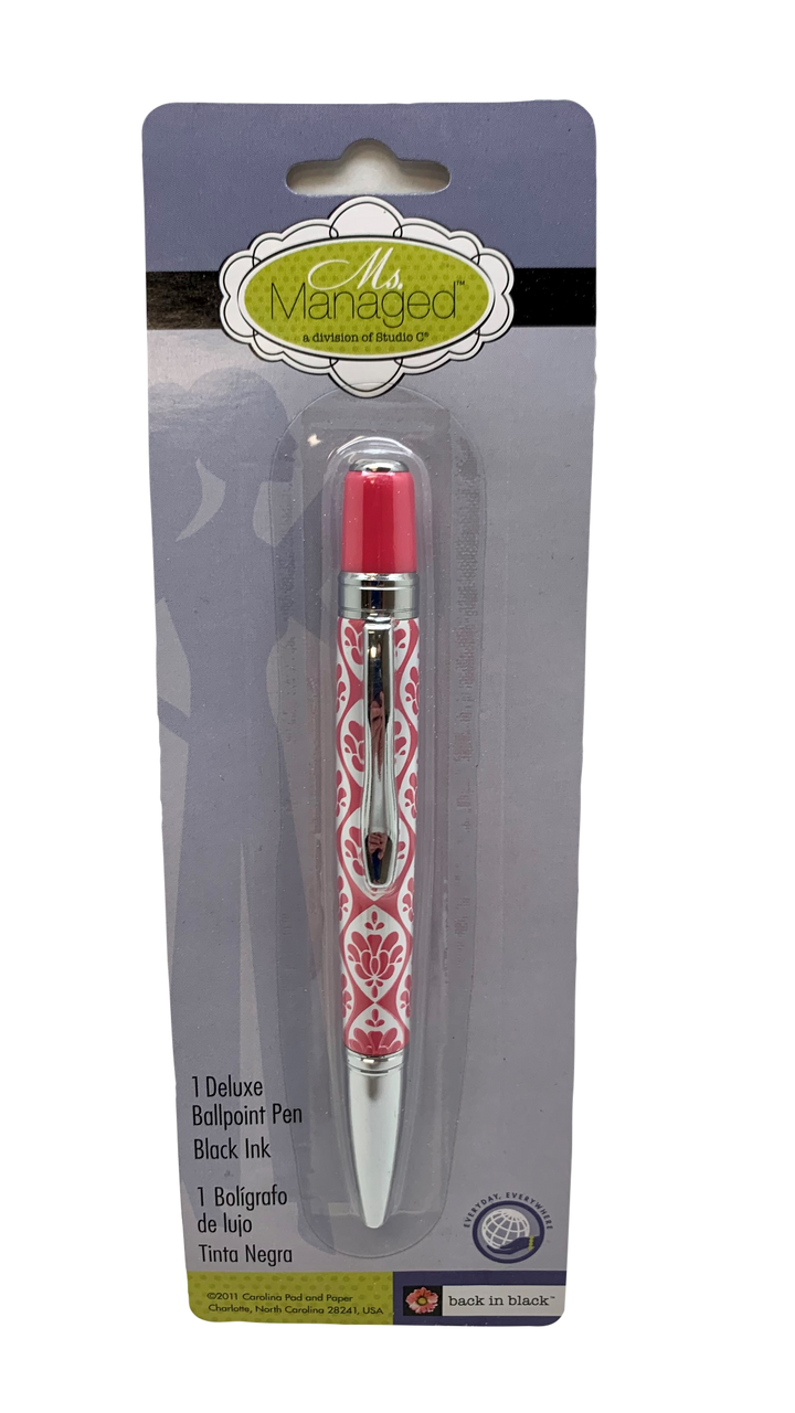 DELUXE BALLPOINT FASHION PEN PINK STUDIO C - Western Varieties