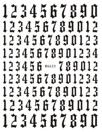 Number Decals - Black - Pronail Essentials