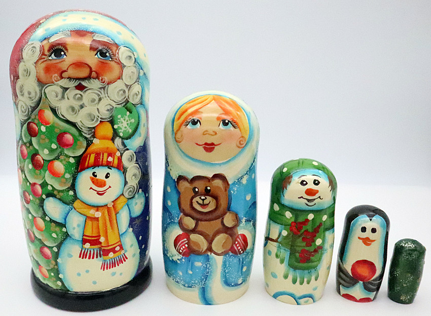 Santa with Christmas Tree | Traditional Matryoshka Nesting Doll