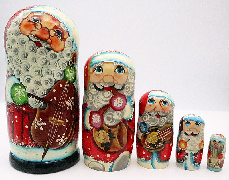 Santa with Christmas Tree | Traditional Matryoshka Nesting Doll
