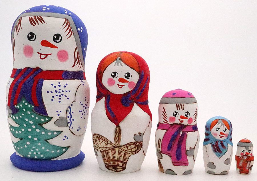 Snowman's Family - Small | Matryoshka / Nevalashka Doll