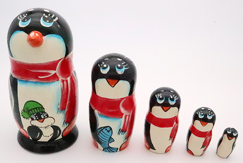Puffin Matryoshka w/ 3D Beak | Alaska Theme Matryoshka Nesting Doll