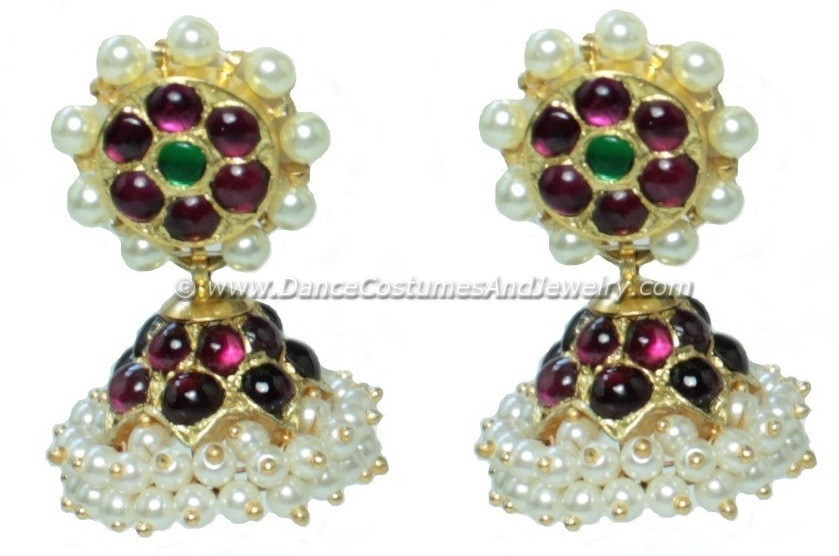 Real temple jewelry ear ring, Bharatanatyam dance jewelry