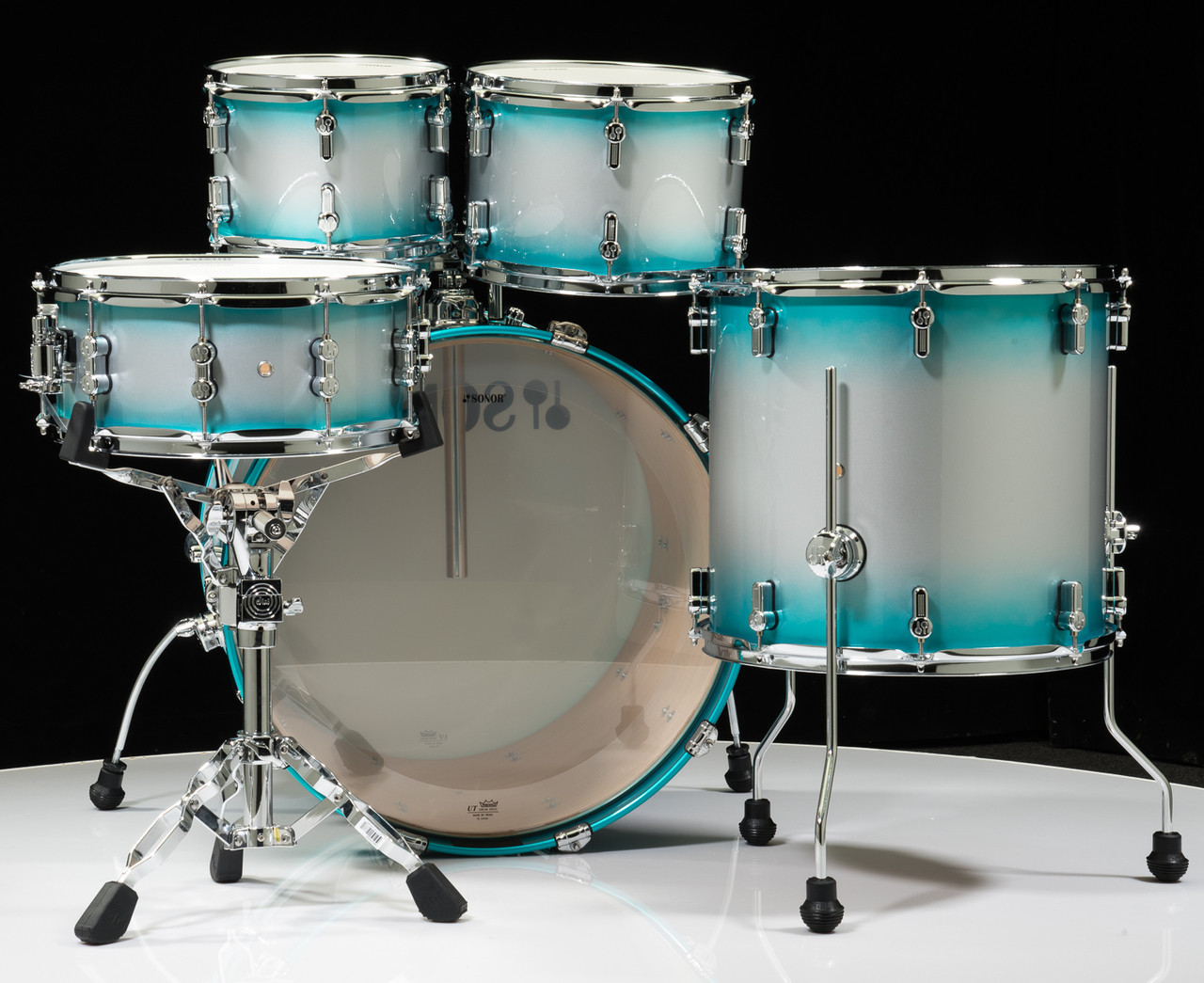 Sonor AQ2 Maple Stage 5pc Shell Pack - Aqua Silver Burst Lacquer Sonor AQ2 Maple Stage 5pc Shell Pack - Aqua Silver Burst Lacquer
