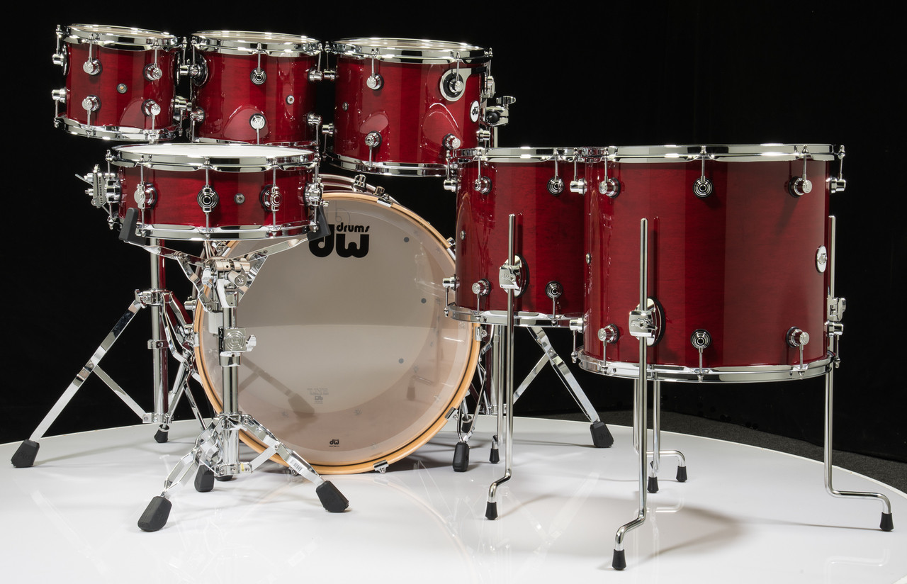 DW Design Series 7pc Drum Set - Cherry Stain