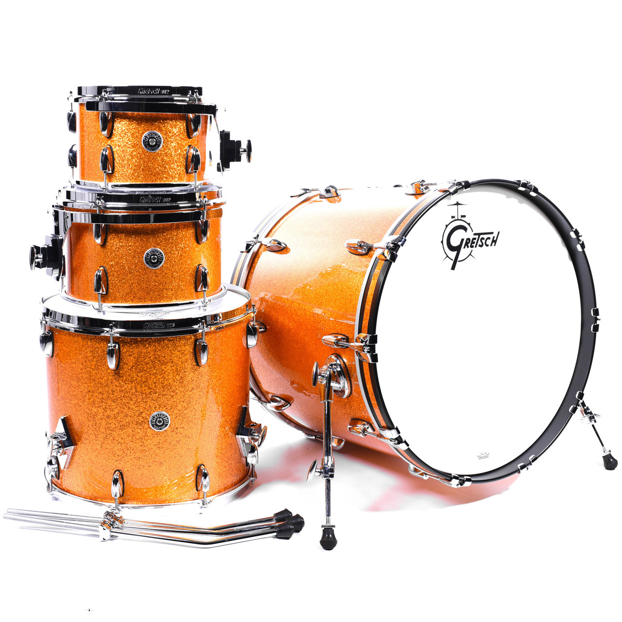 Gretsch Brooklyn Series 4pc Shell Pack w/ 22" Bass Drum - Gold Sparkle