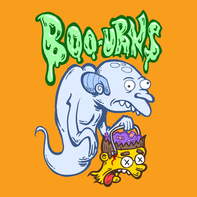 "BOO-URNS!" Graphic (on Orange Tee) - Bumperactive
