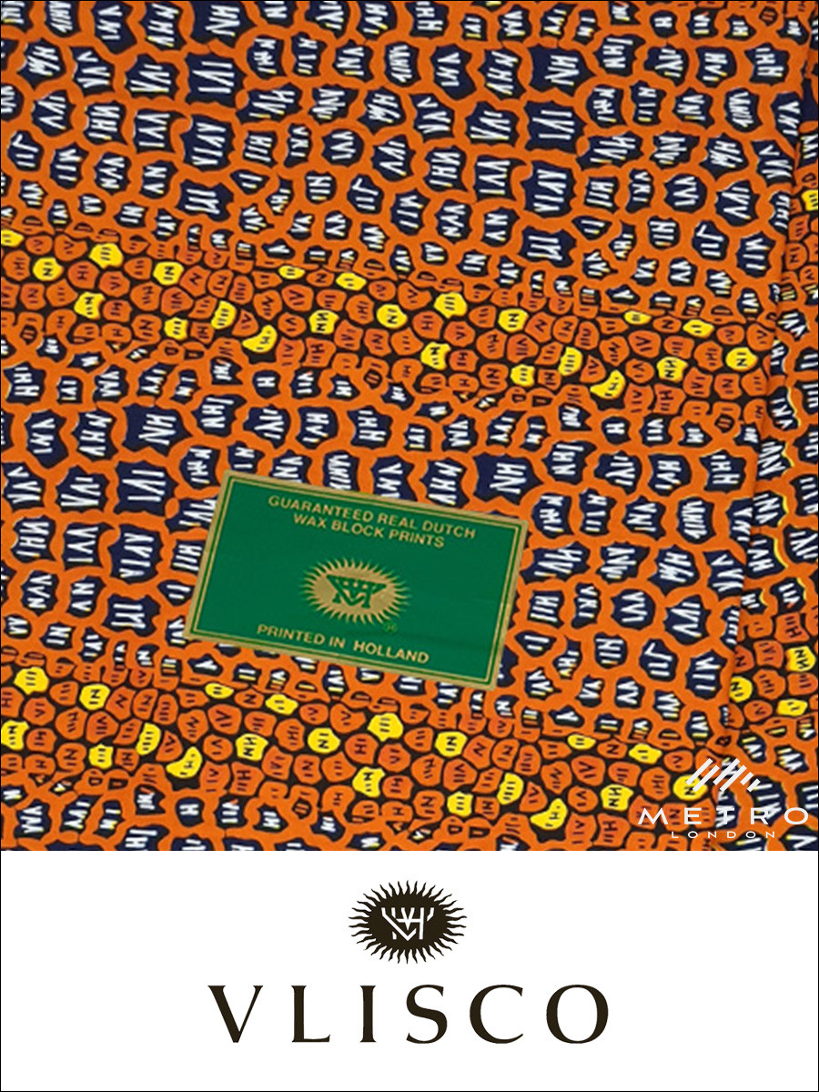 Vlisco Dutch Wax Print 14/0001 Dark Orange/Yellow