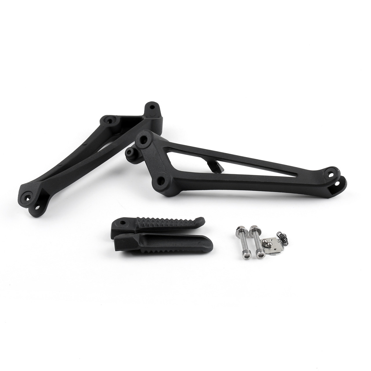 New – BLACK REAR Foot Pegs Footrest Brackets Set Passenger Yamaha YZF ...