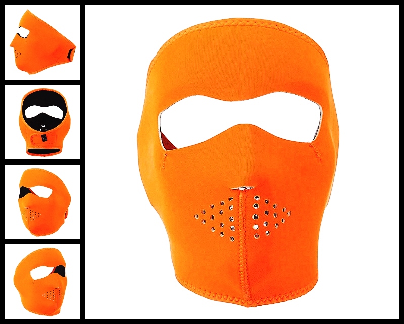 Safety Orange Neoprene Face Mask Neoprene Face Masks & Neodannas: Zan ...