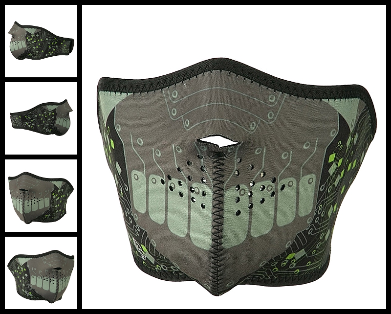 Half Robot Neoprene Face Mask Neoprene Face Masks & Neodannas: Zan ...