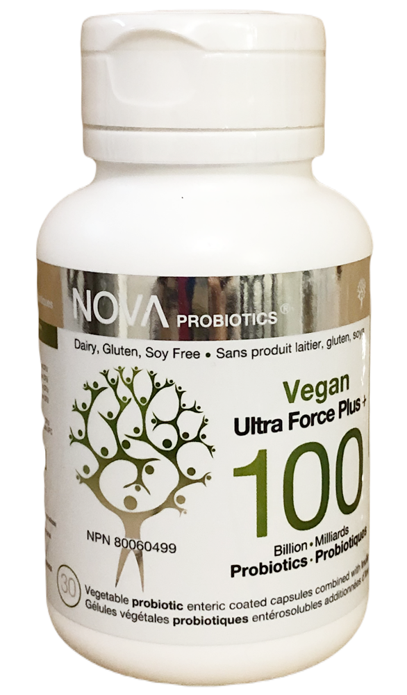 NOVA PROBIOTICS Vegan Ultra Strength Plus+ 100 Billion Probiotics per ...