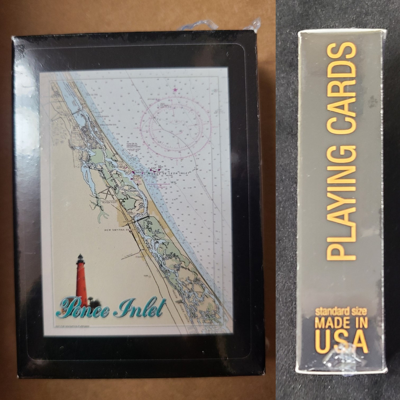 Ponce Inlet Nautical Chart Playing Cards - Ponce Inlet Lighthouse Locker