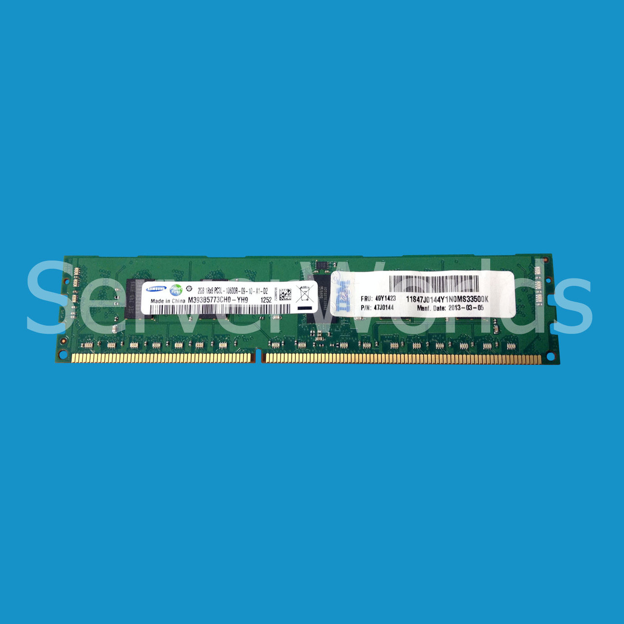 IBM 49Y1423 | 2GB PC3-10600 ECC RDIMM | IBM 47J0144 - Serverworlds