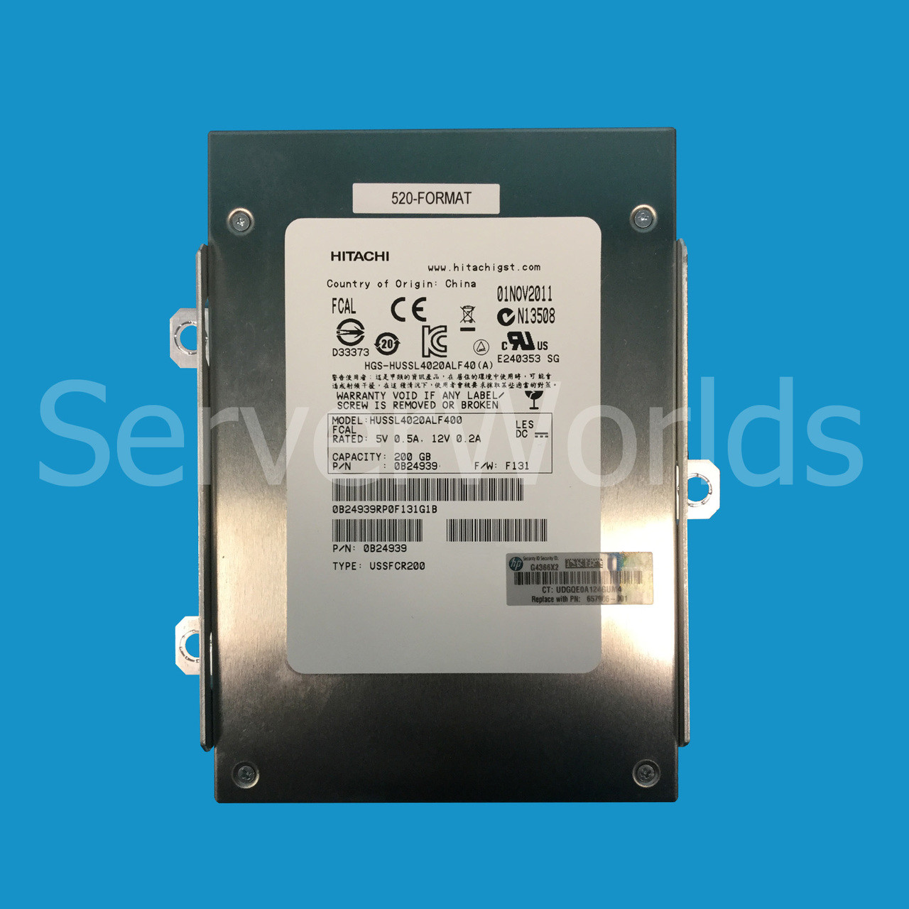 HP 657906-001 | 3Par 200GB Hitachi SSD400S SLC | HP 0B24939 - Serverworlds
