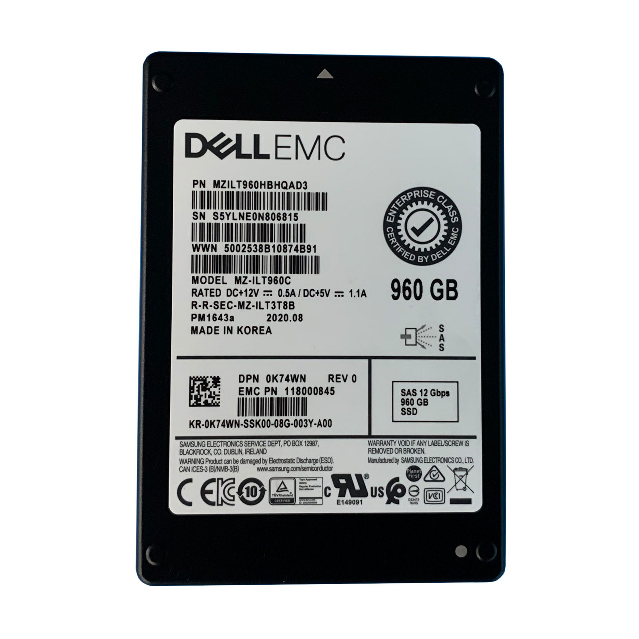 Dell K74WN | MZILT960HBHQAD3 | MZ-ILT960C - Serverworlds