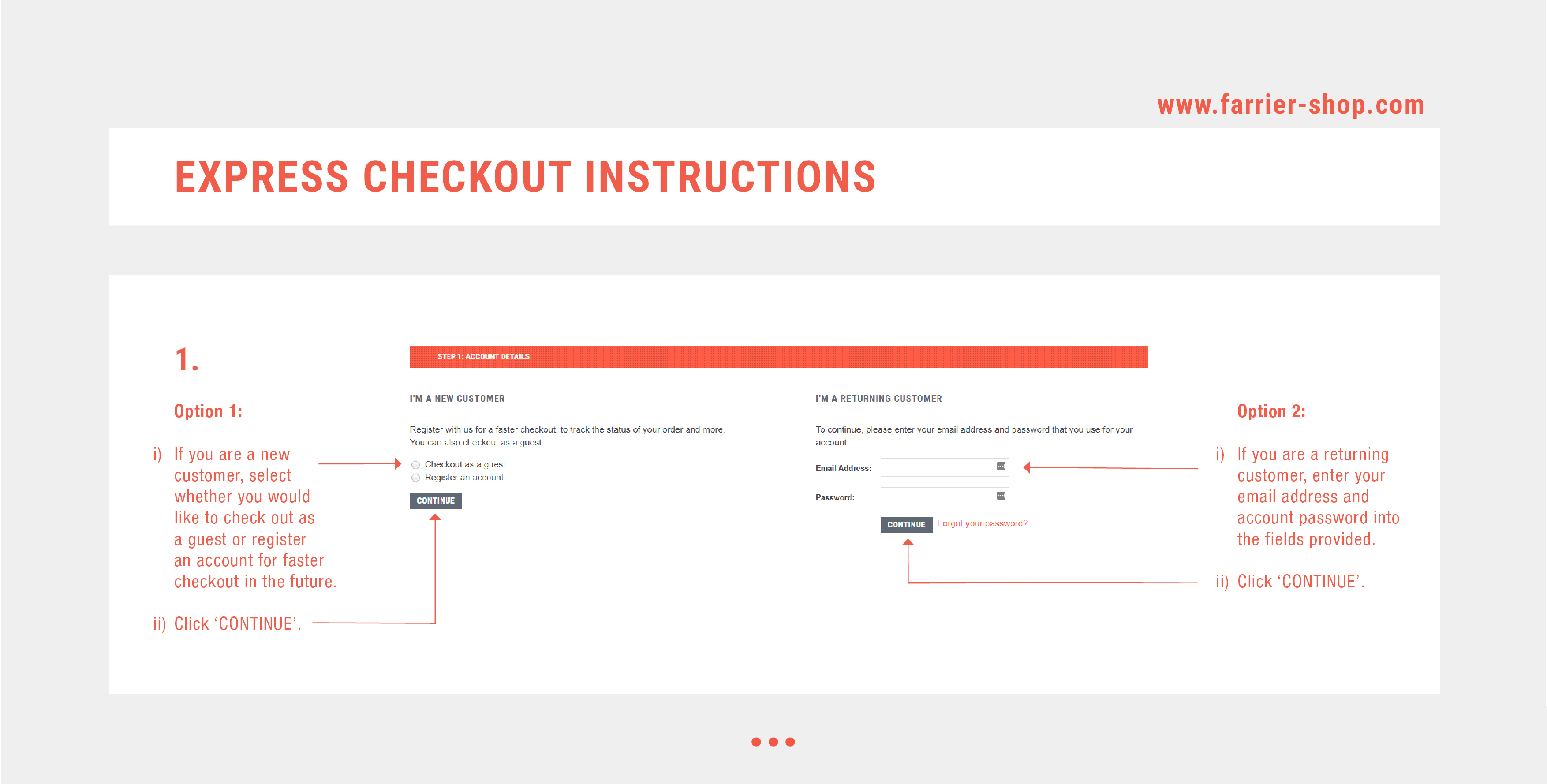 Express Checkout Instructions - Farrier Shop